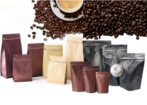 Coffee Pouch SUP/Zip Lock with Valve-Food Packaging Supply Mall